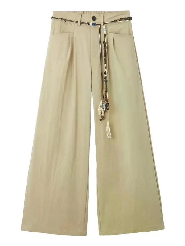 TOUT A COUP Belt-waist Trousers - Neutrals