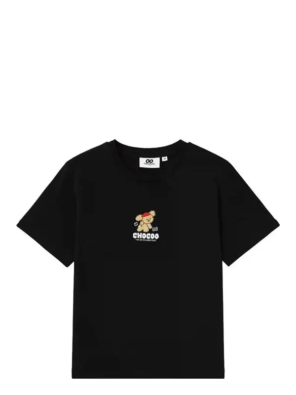 CHOCOOLATE Logo-embroidered T-shirt - Black