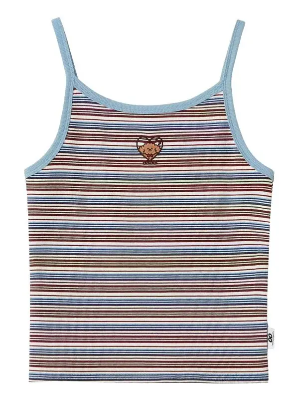 CHOCOOLATE Striped Embroidery Top - Neutrals