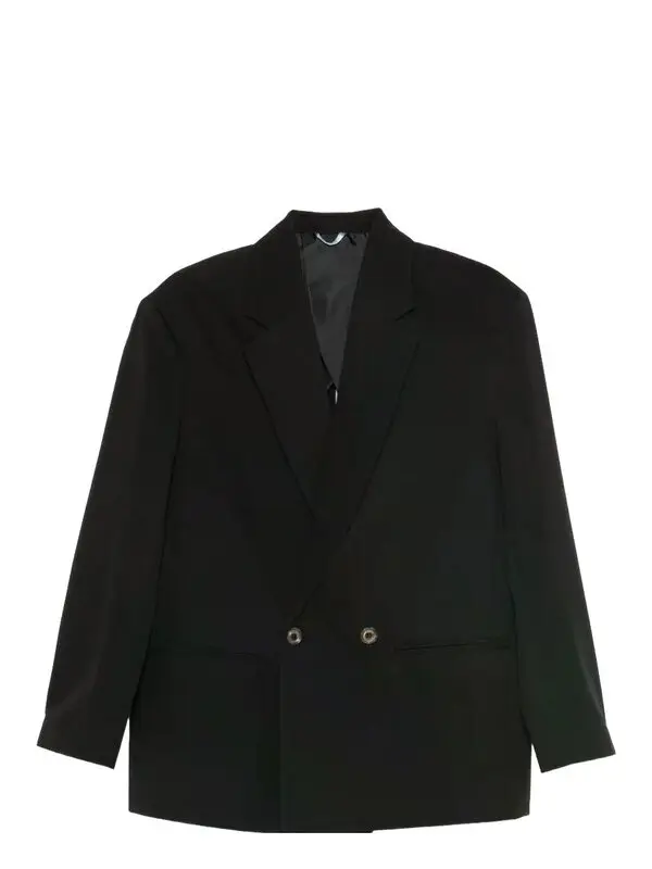 Imperial Notched-lapel Double-breasted Blazer - Black