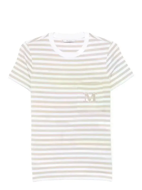 Max Mara Striped Chest-pocket T-shirt - White