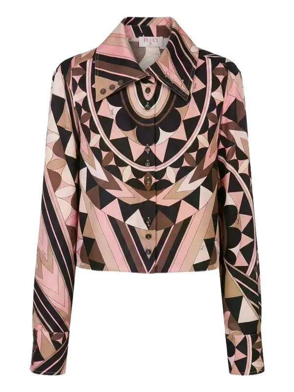 Emilio Pucci Geometric-print Silk Shirt - Pink