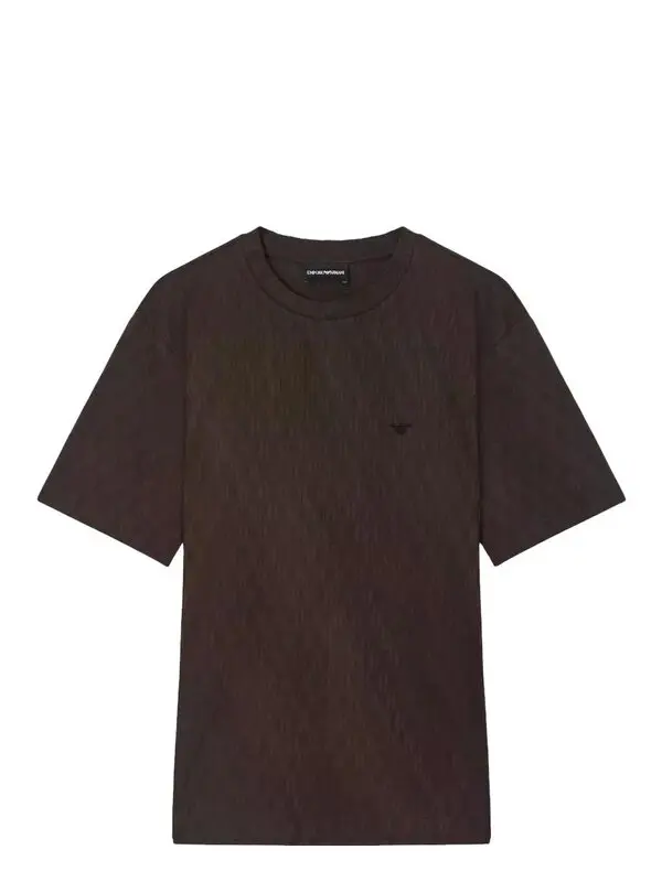 Emporio Armani Logo-embroidered T-shirt - Brown