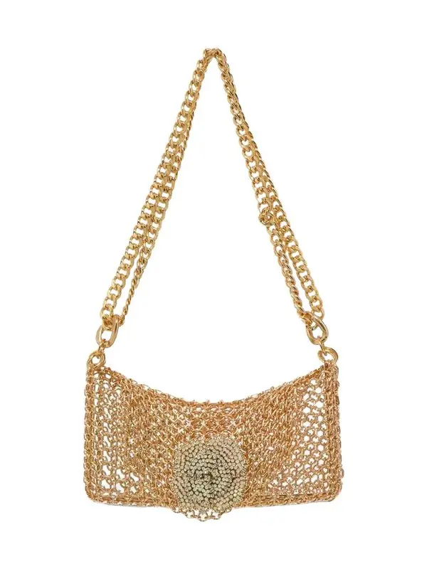 SILVIA GNECCHI Embellished Shoulder Bag - Gold