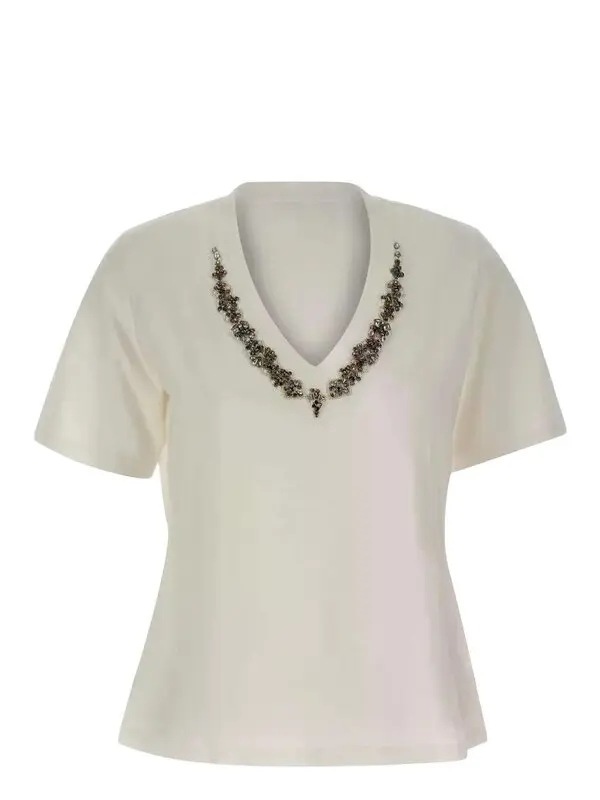 ELENA MIRO` V-neck T-shirt - Neutrals