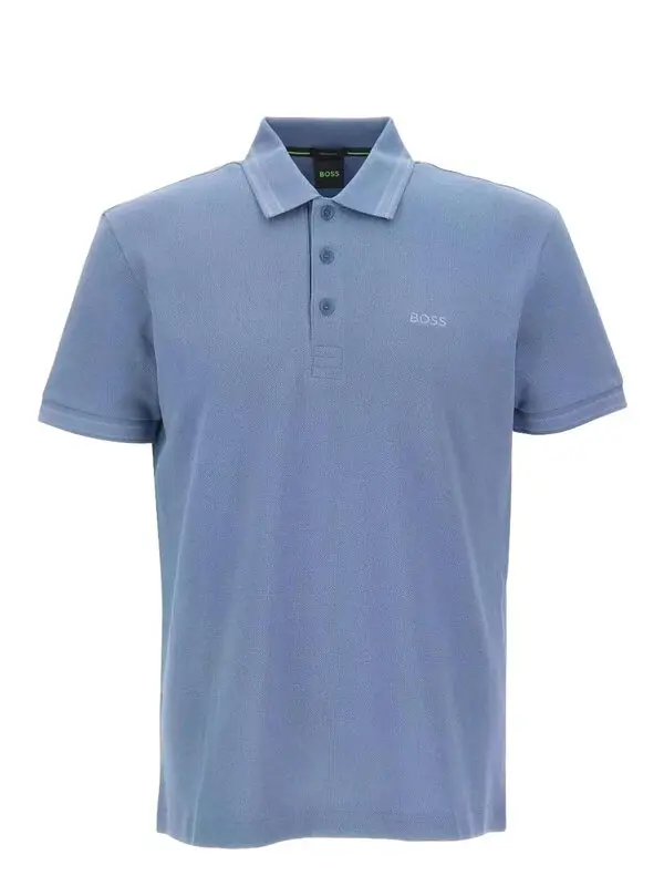 BOSS Paddy Embroidered Pique Polo Shirt - Blue