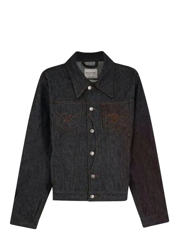WALK IN PARIS Embroidered Denim Jacket - Blue