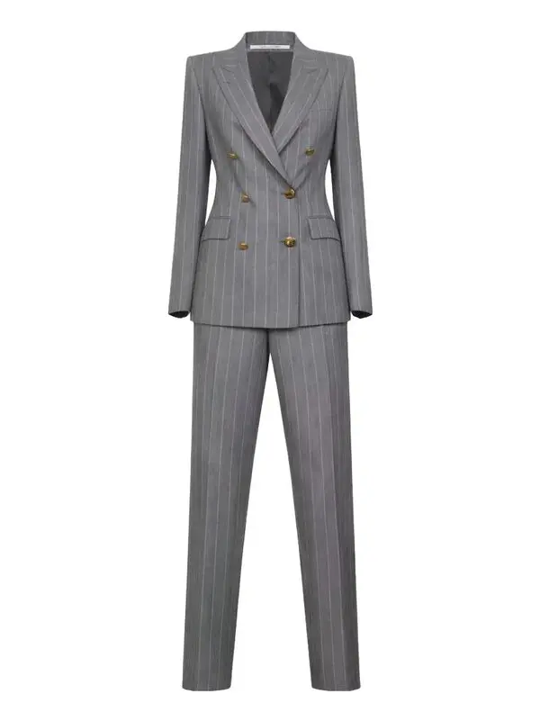 Tagliatore Pinstriped Double-breasted Blazer - Grey