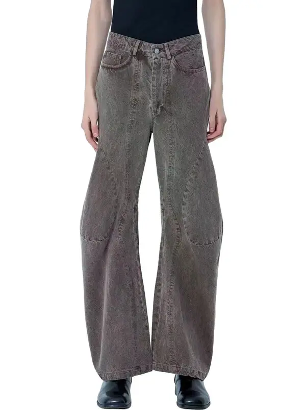 LUEDER Wide-leg Jeans - Brown