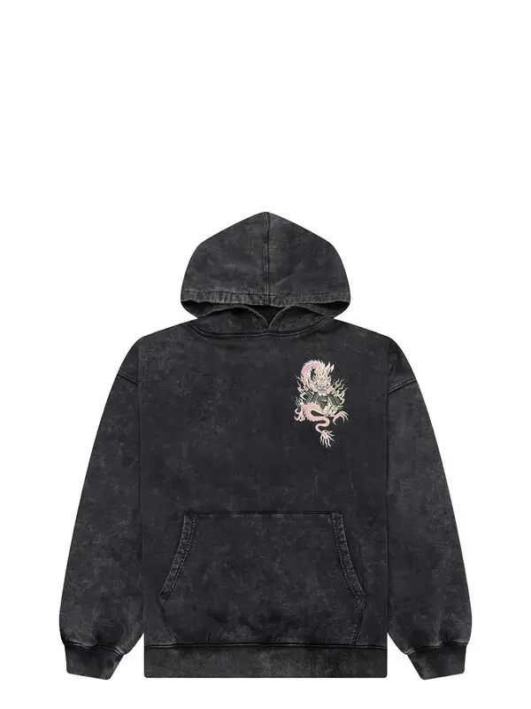 D-R-G-N Oversized Graphic Print Hoodie - Black