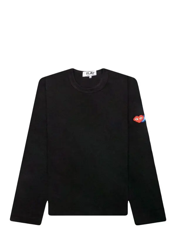 Play Comme Des Garcon Appliqué Long-sleeve T-shirt - Black