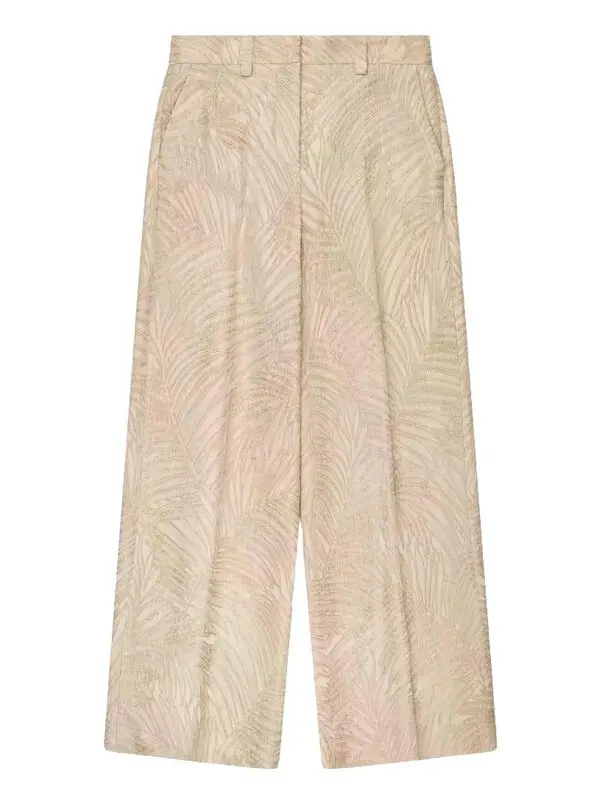Incotex Jacquard Straight Trousers - Neutrals