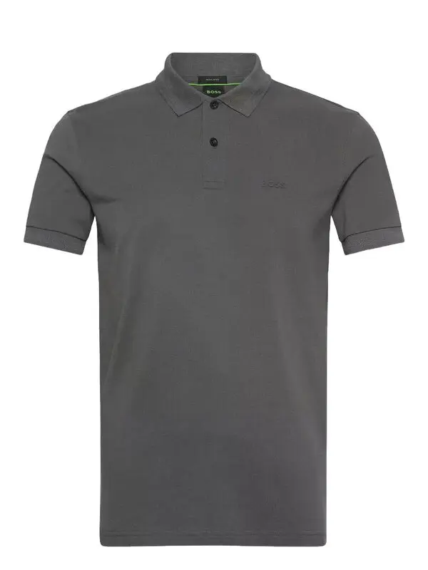 BOSS Button Polo Shirt - Grey