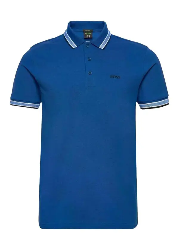 BOSS Contrast-trim Polo Shirt - Blue