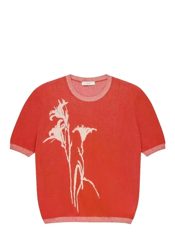 ZANONE Jacquard Lily T-shirt - Red
