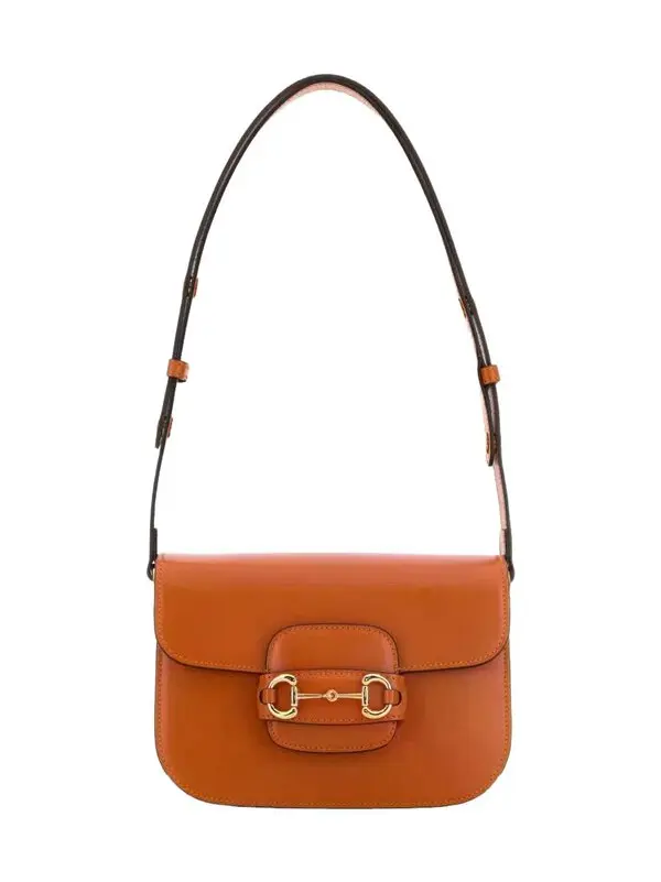 Gucci Small Horsebit 1955 Leather Shoulder Bag - Orange