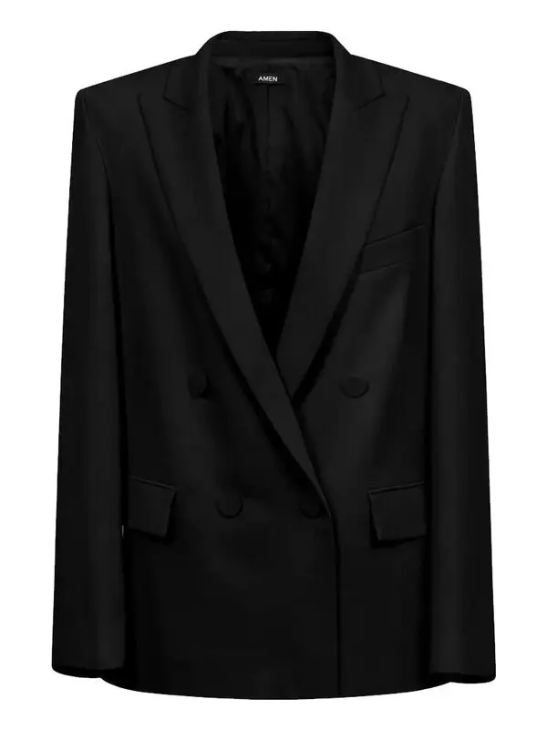 Amen Double-breasted Blazer - Black