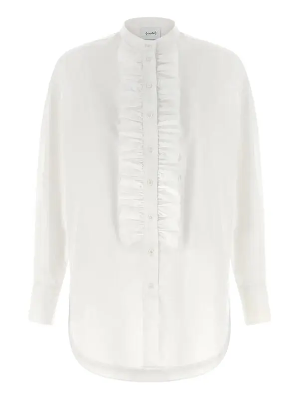 NUDE Ruched Shirt - White