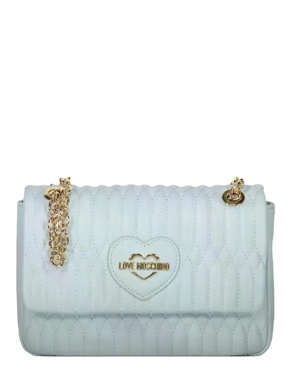 Moschino Quilted Shoulder Bag With Heart Motif - Blue
