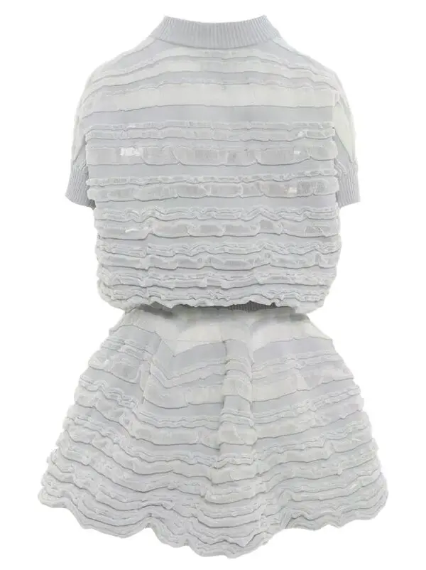 CFCL Striped Ribbed Mini Dress - Grey