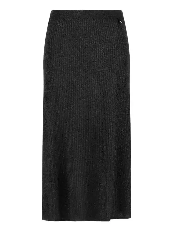 Herno Ribbed Knit Midi Skirt - Black