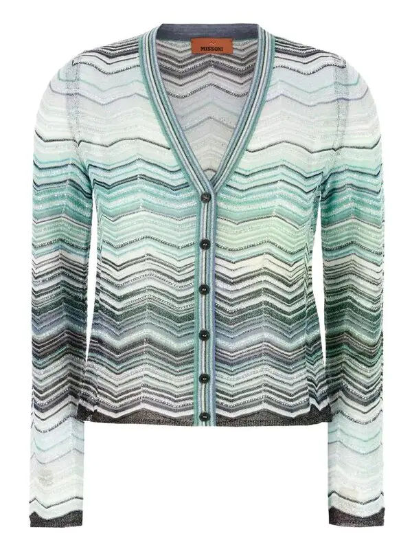Missoni Chevron Knit Cardigan - Blue