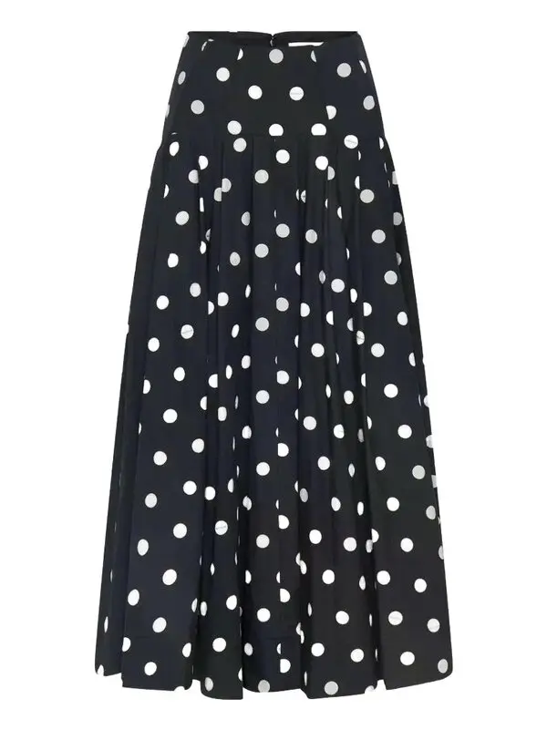 NICHOLAS Polka-dot Midi Skirt - Black
