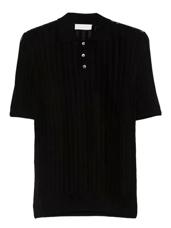 LUIGI GENTILE Knit Polo Shirt - Black