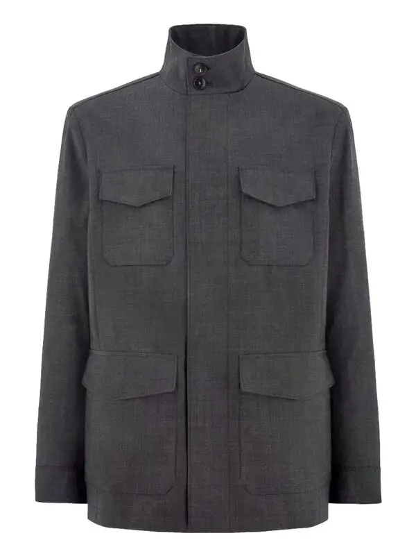 Canali Front-pocket Jacket - Grey