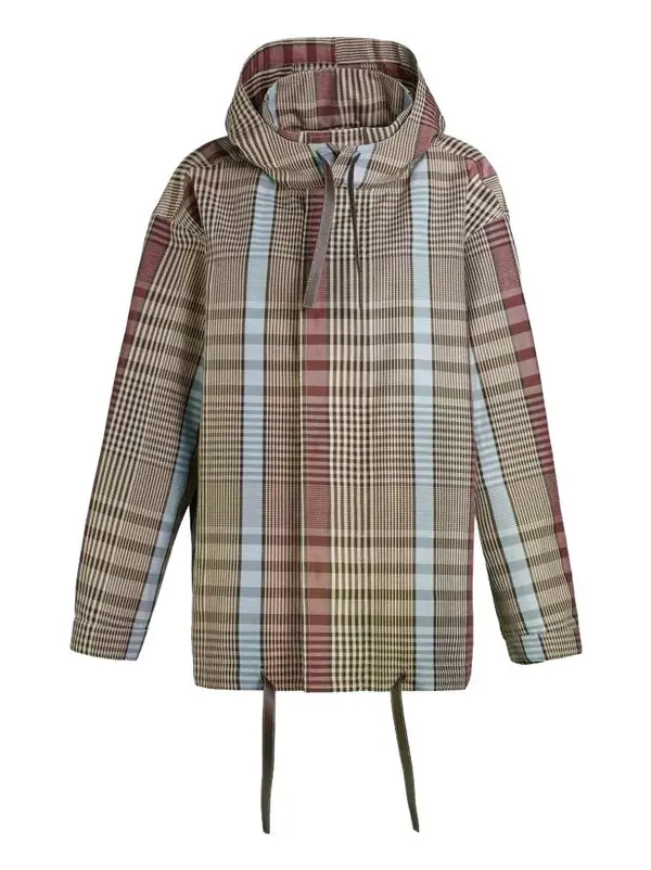 TOD'S Checked Rain Coat - Neutrals