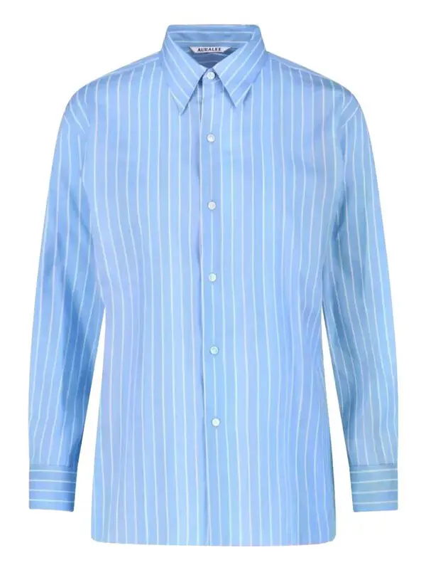Auralee Striped Shirt - Blue
