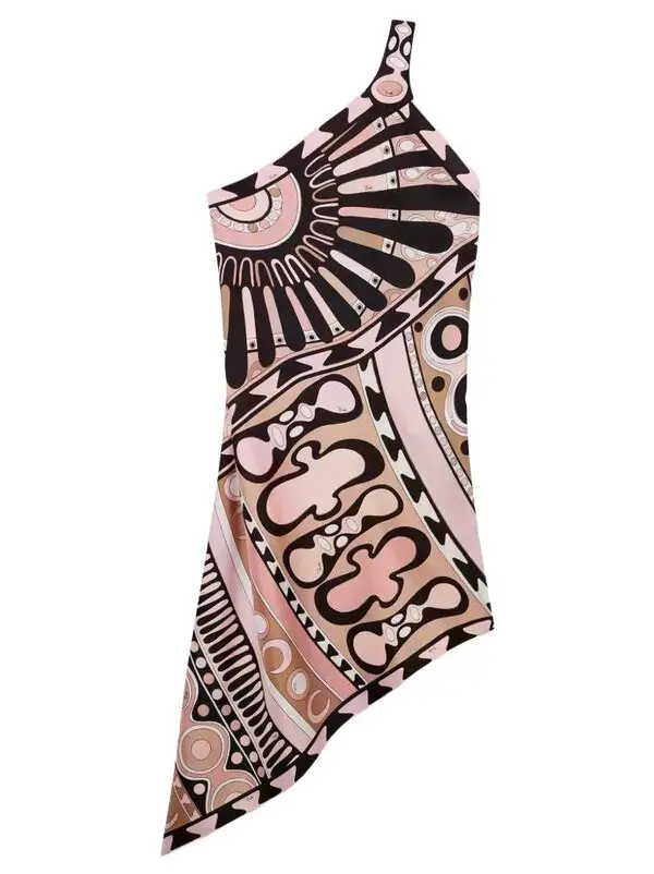 Emilio Pucci One-shoulder Printed Dress - Pink
