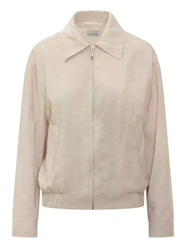 LE SULLY STUDIO Zip Bomber Jacket - Neutrals