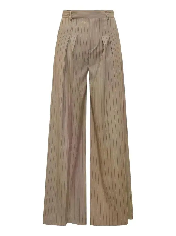 LE SULLY STUDIO Pinstripe Pleated Trousers - Neutrals
