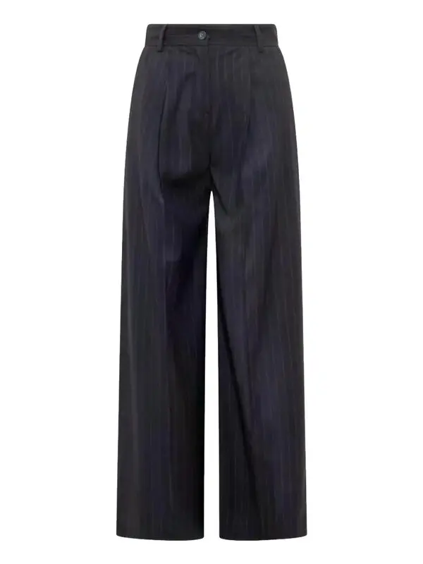 LE SULLY STUDIO Pinstripe Straight Trousers - Blue