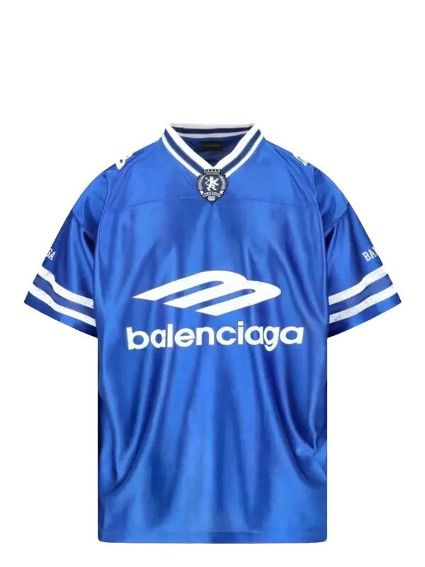Balenciaga 3b Football V-neck T-shirt - Blue