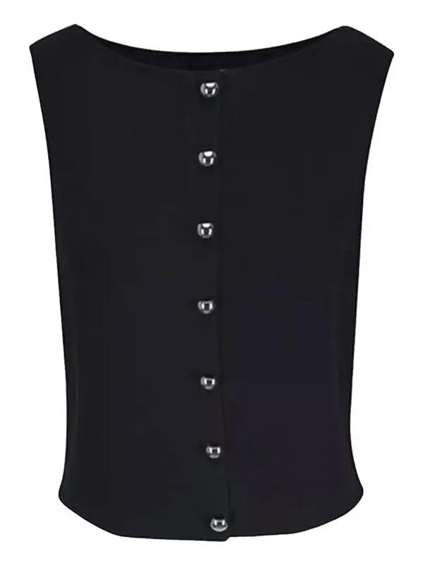 Lafayette 148 New York Button Knit Vest - Black