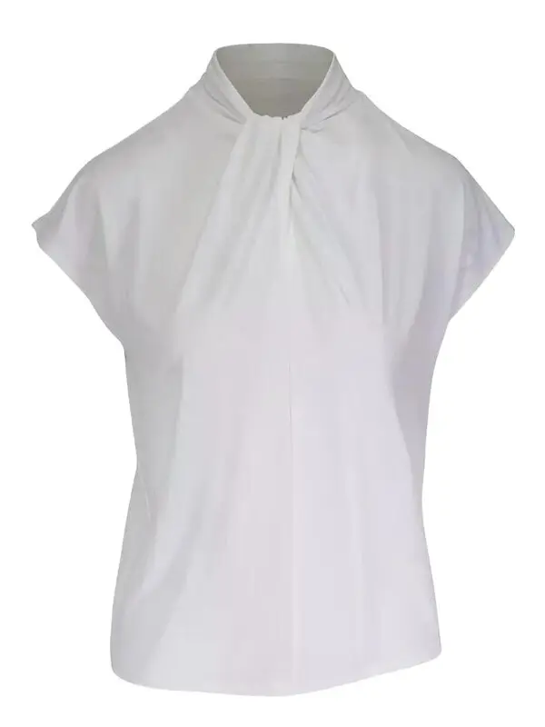Vince Sleeveless Twisted-collar Blouse - White