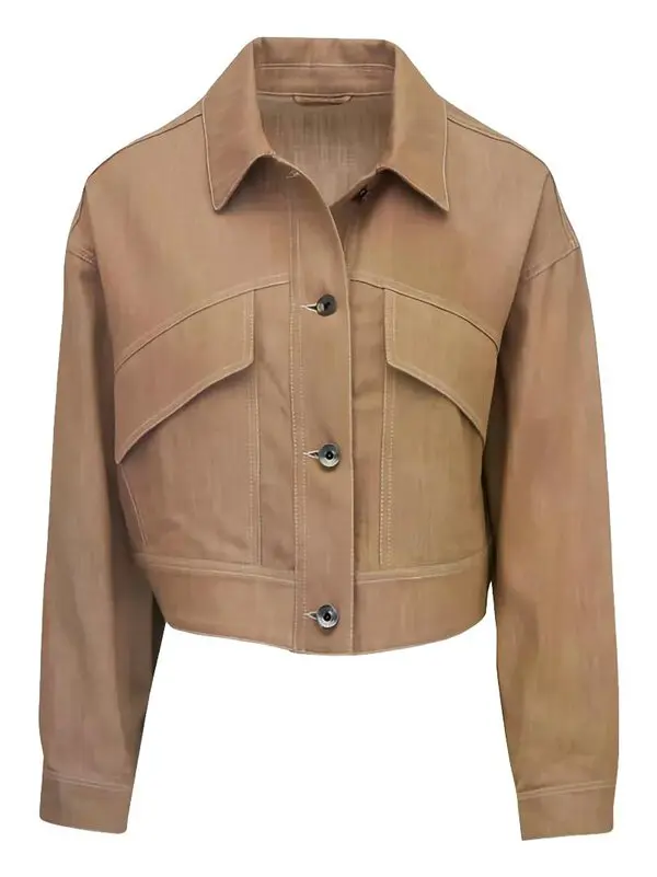 Brunello Cucinelli Flap-pocket Cropped Jacket - Neutrals