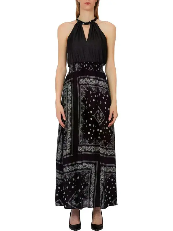 Liu Jo Paisley V-neck Dress - Black