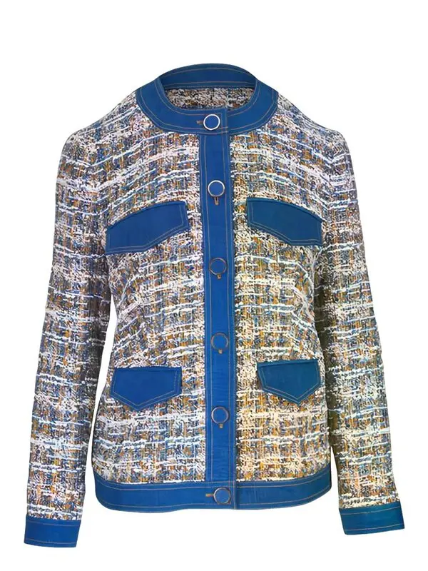 Veronica Beard Ainslie Tweed Jacket - Blue