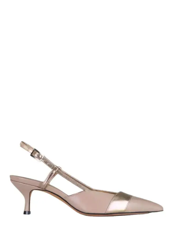 Kiton Metallic Leather Slingbacks - Neutrals