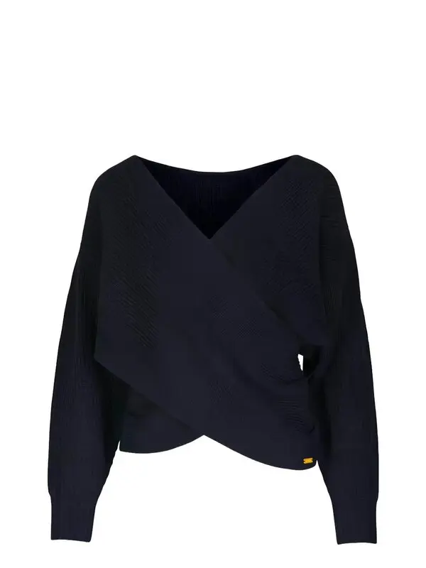 L'Agence V-neck Long-sleeve Sweatshirt - Blue