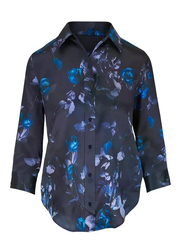 L'Agence Floral Print Blouse - Blue