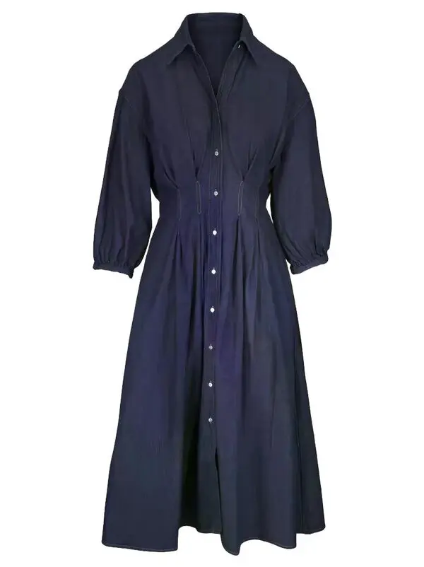 TWP Balloon-sleeve Midi Shirt Dress - Blue
