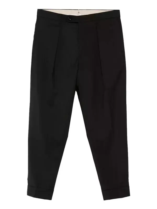 BERWICH Pleated Cuffed Trousers - Black