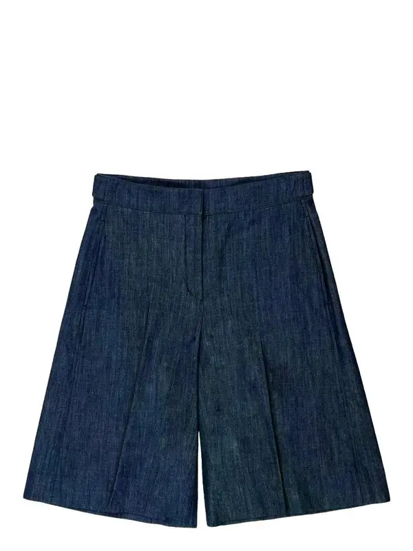 SLOWEAR Wide-leg Bermuda Shorts - Blue