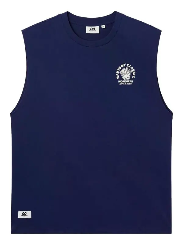 CHOCOOLATE Graphic Sleeveless T-shirt - Blue
