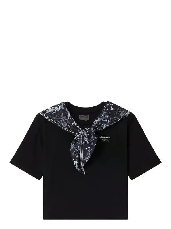 MUSIUM DIV. Graphic Collar T-shirt - Black