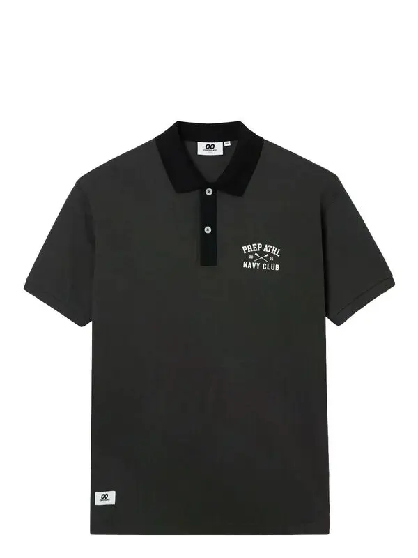 CHOCOOLATE Contrast Collar Logo-detail Polo Shirt - Grey